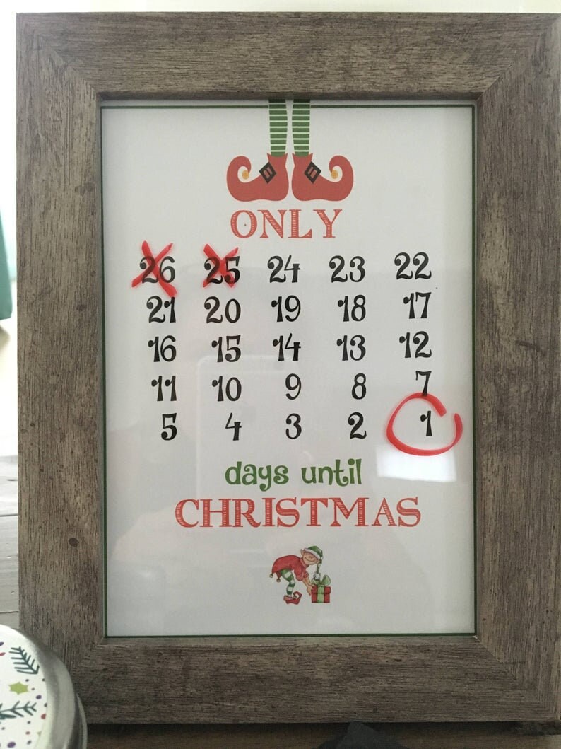 Elf Countdown Days Until Christmas | Christmas Countdown | Christmas ...