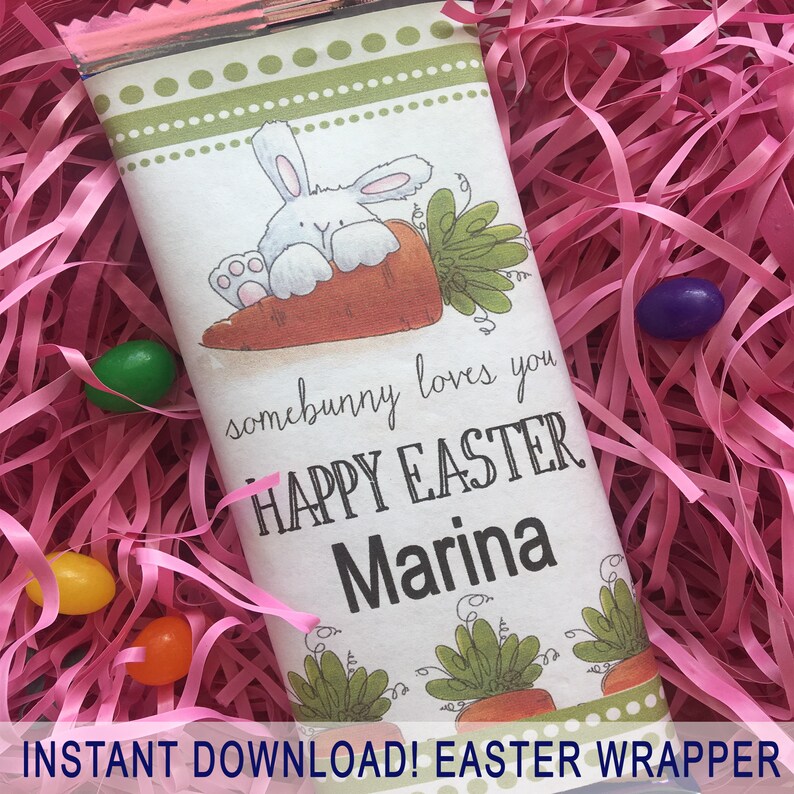 Easter Candy Wrapper | Bunny Wrapper |easter Basket | Printable Easter ...