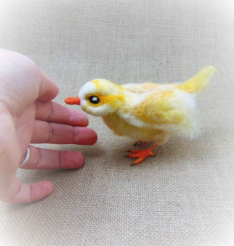 Felted Baby Bird, Easter Chick, Needle Felted Chick, Poseable Chick ...