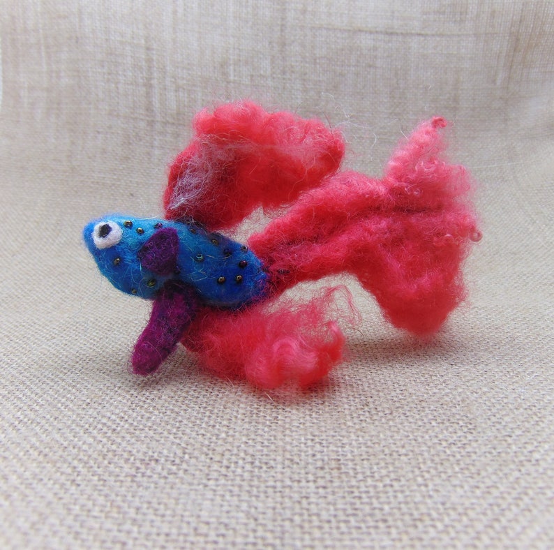 Needle Felted Fish Betta Fish Ornament Siamese Fighting - Etsy UK