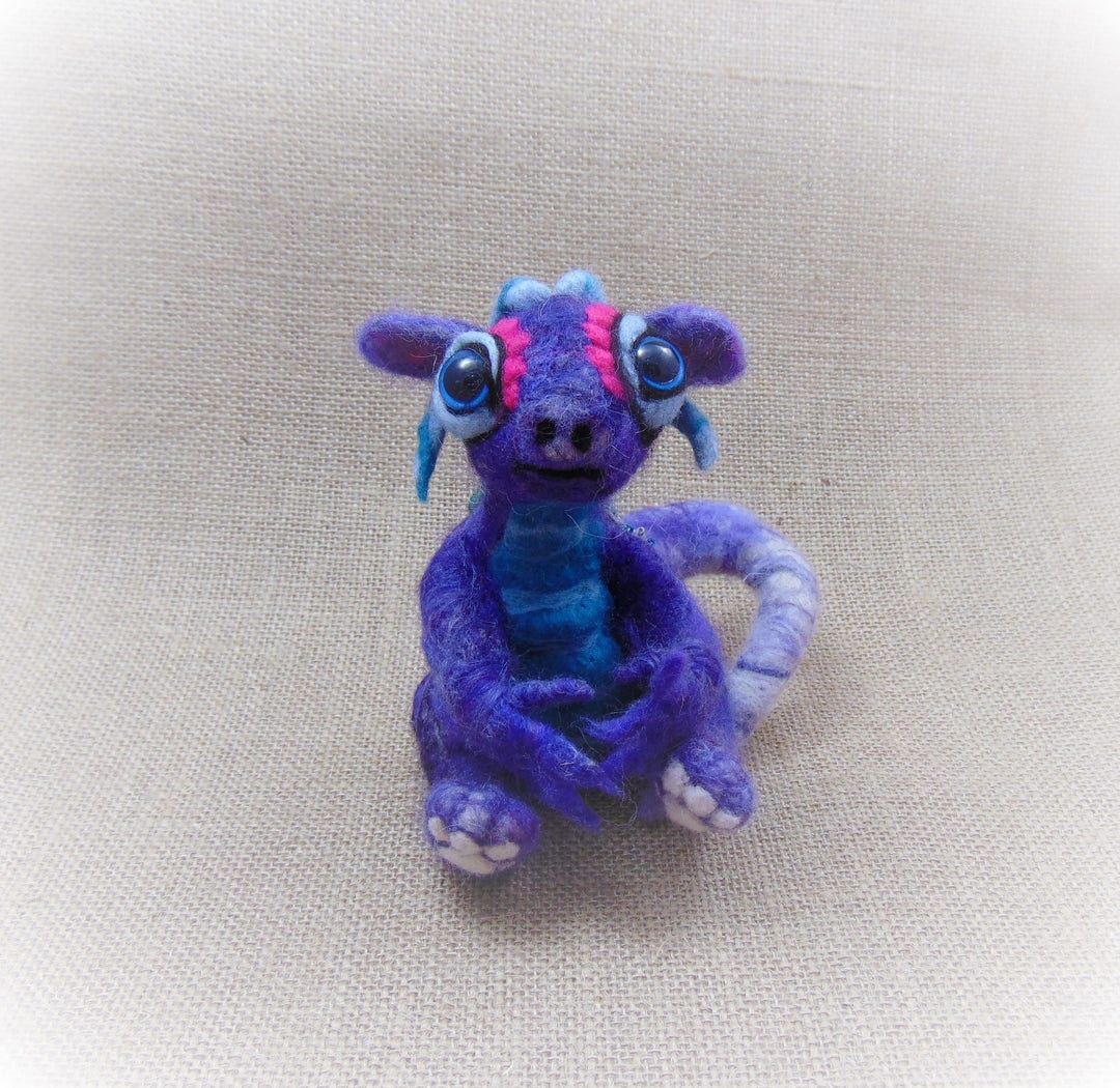 Little Dragon Sculpture, Felted Dragon Figurine, Cute Dragon, Baby ...