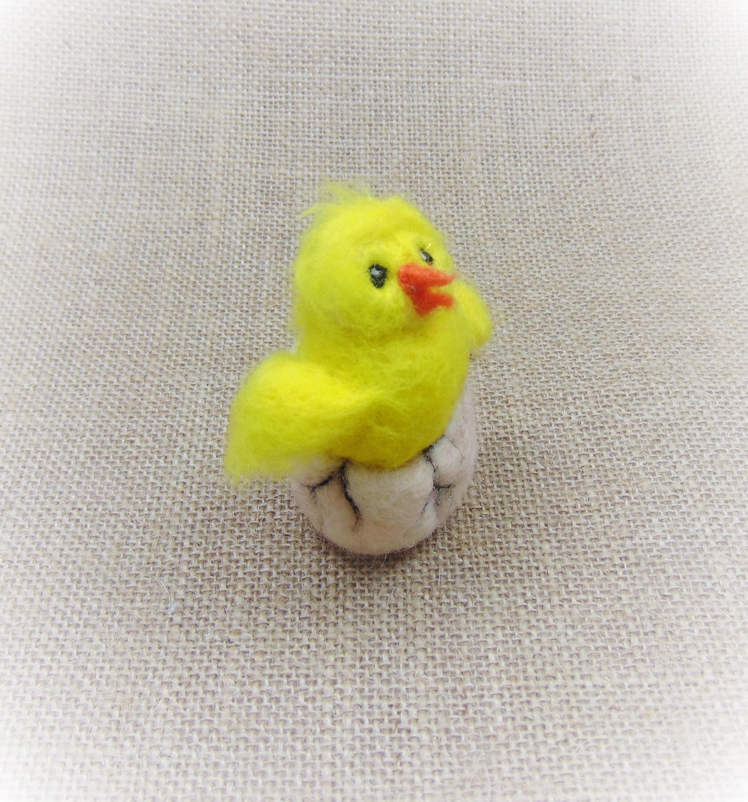 Decorazione di Pasqua Pulcino, ago infeltrito pulcino, pulcino nell ...