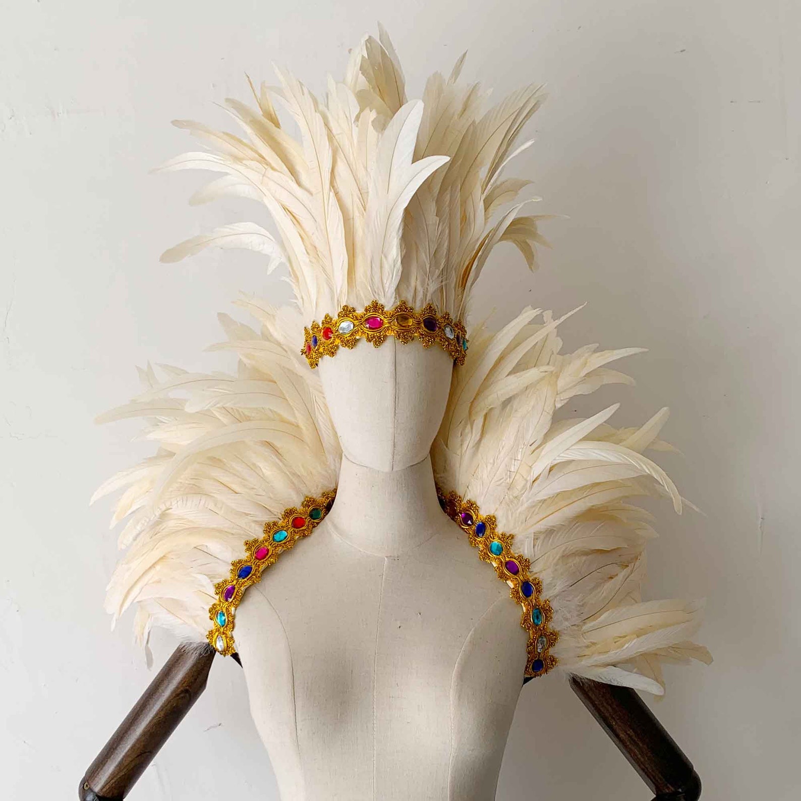 4ply Showgirl White Feather Shawl Carnival Feather Scarf Stage Show ...