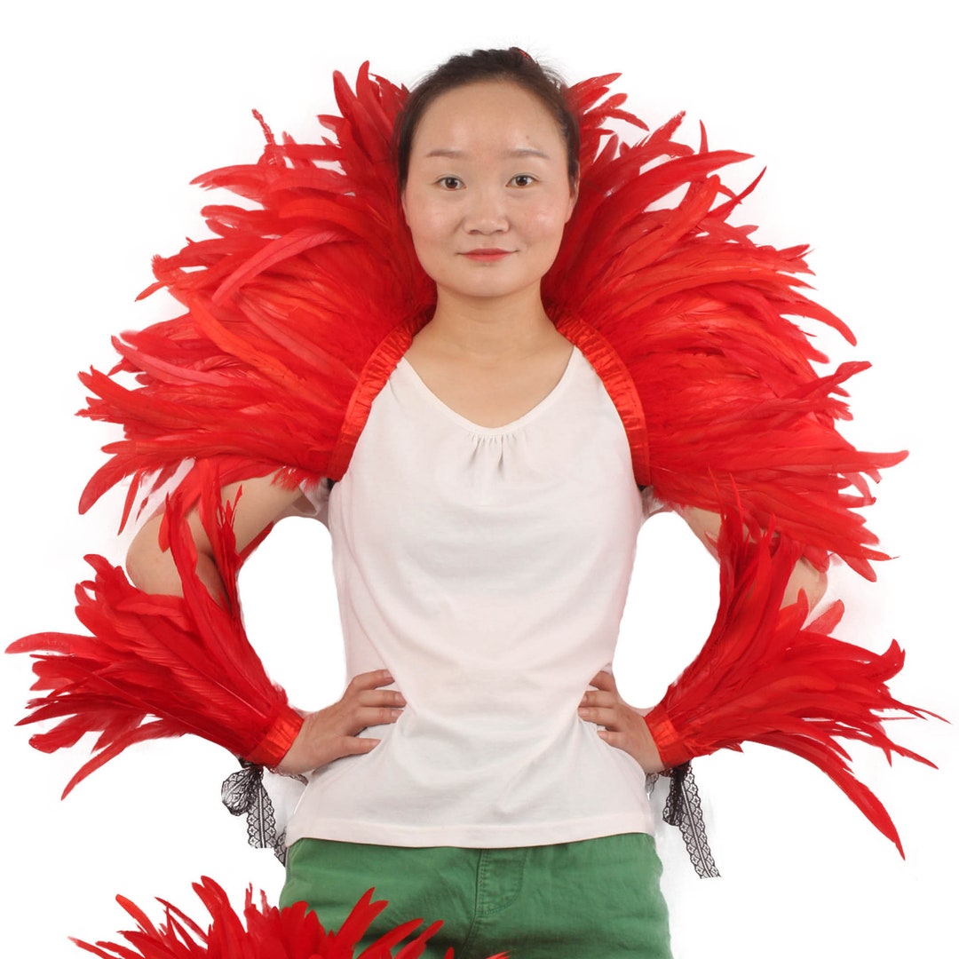 4ply Showgirl Feather Shawl/ Carnival Feather Scarf/ Stage Show Feather ...