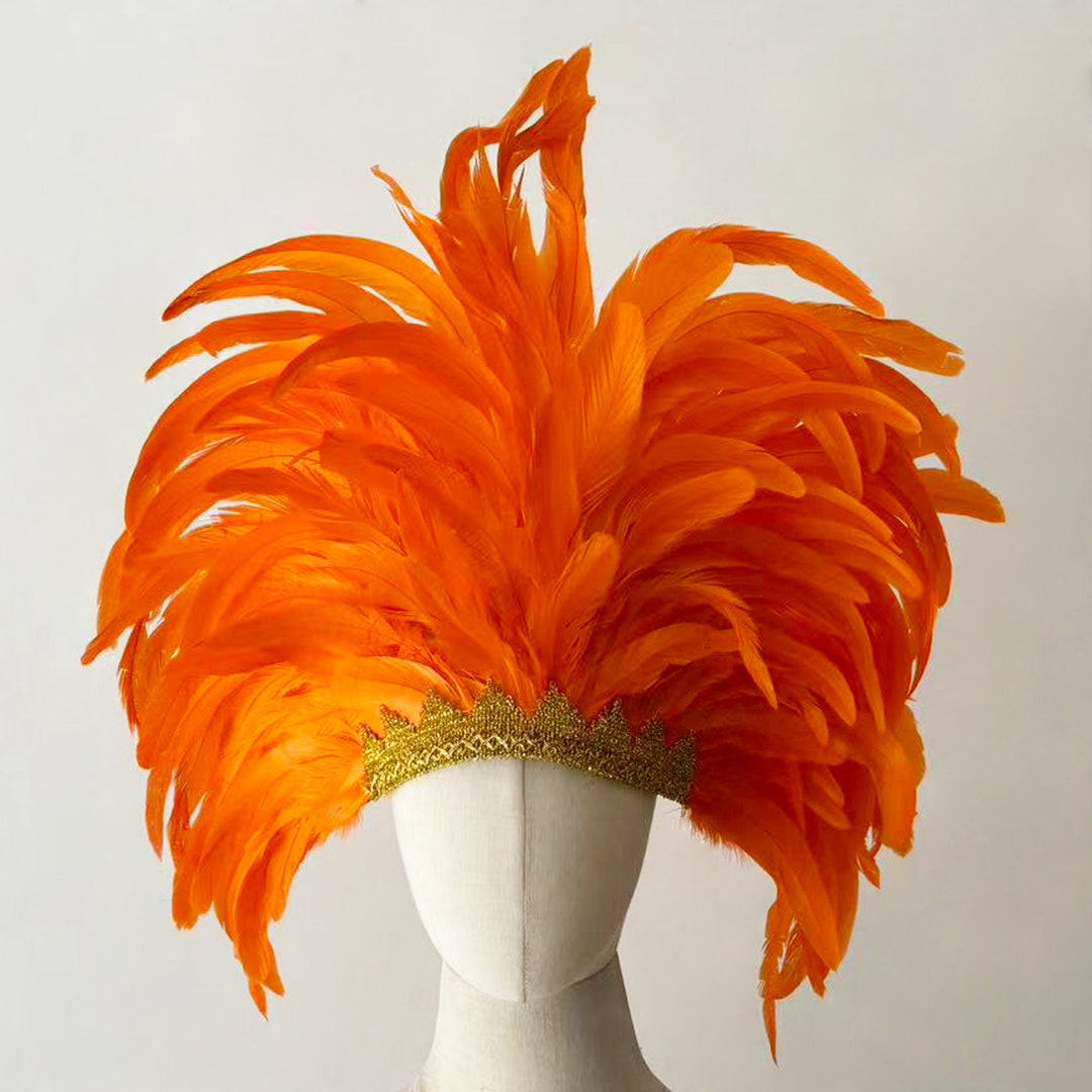Orange Feather Carnival Headdress/gatsby Flapper Headband/samba Party ...