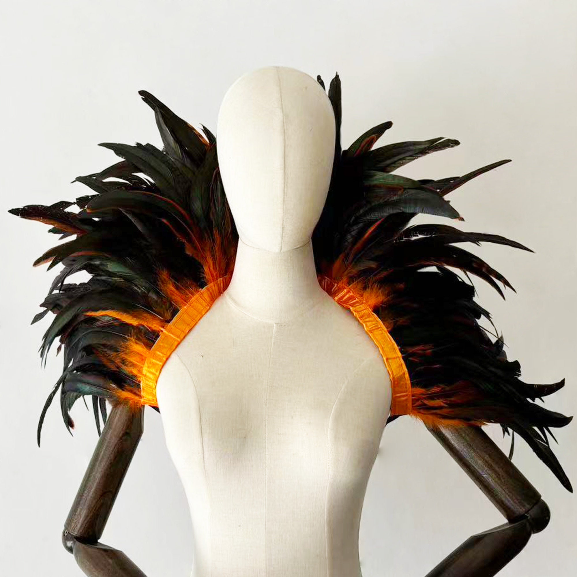 4ply Orange Showgirl Feather Shawl Carnival Feather Scarf Stage Show ...