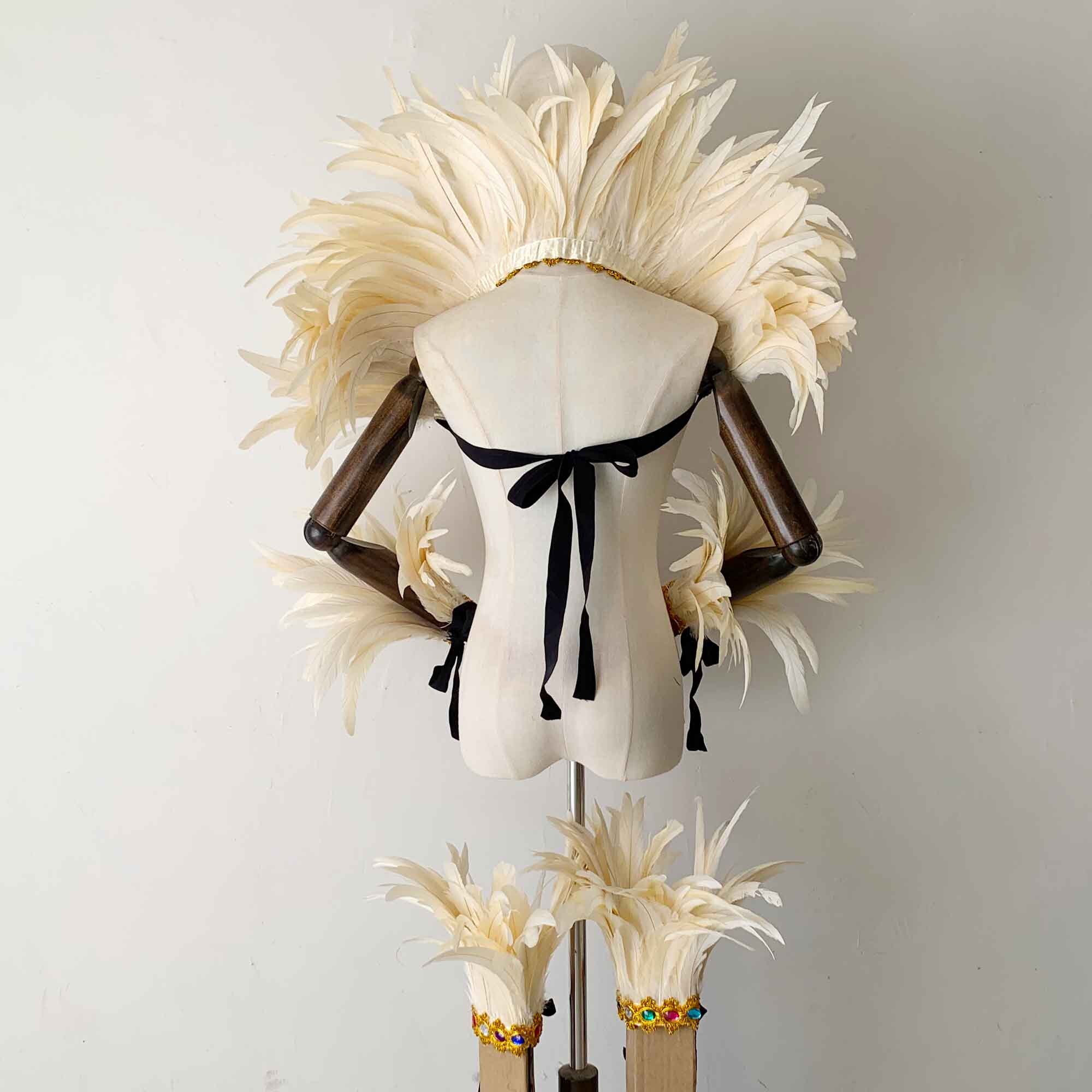 4ply Showgirl White Feather Shawl Carnival Feather Scarf Stage Show ...