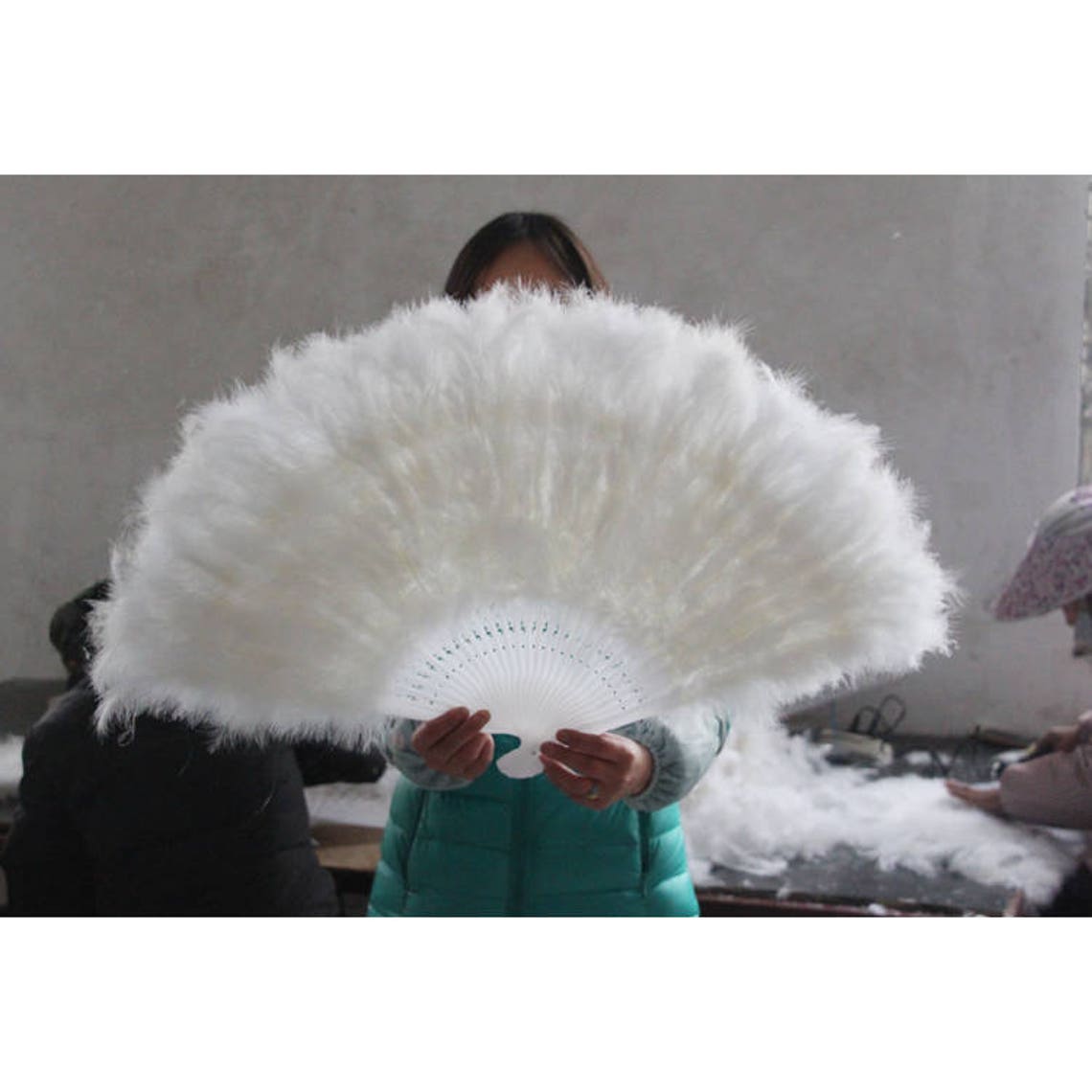8045cm White Large Marabou Feather Fans For Wedding | Etsy