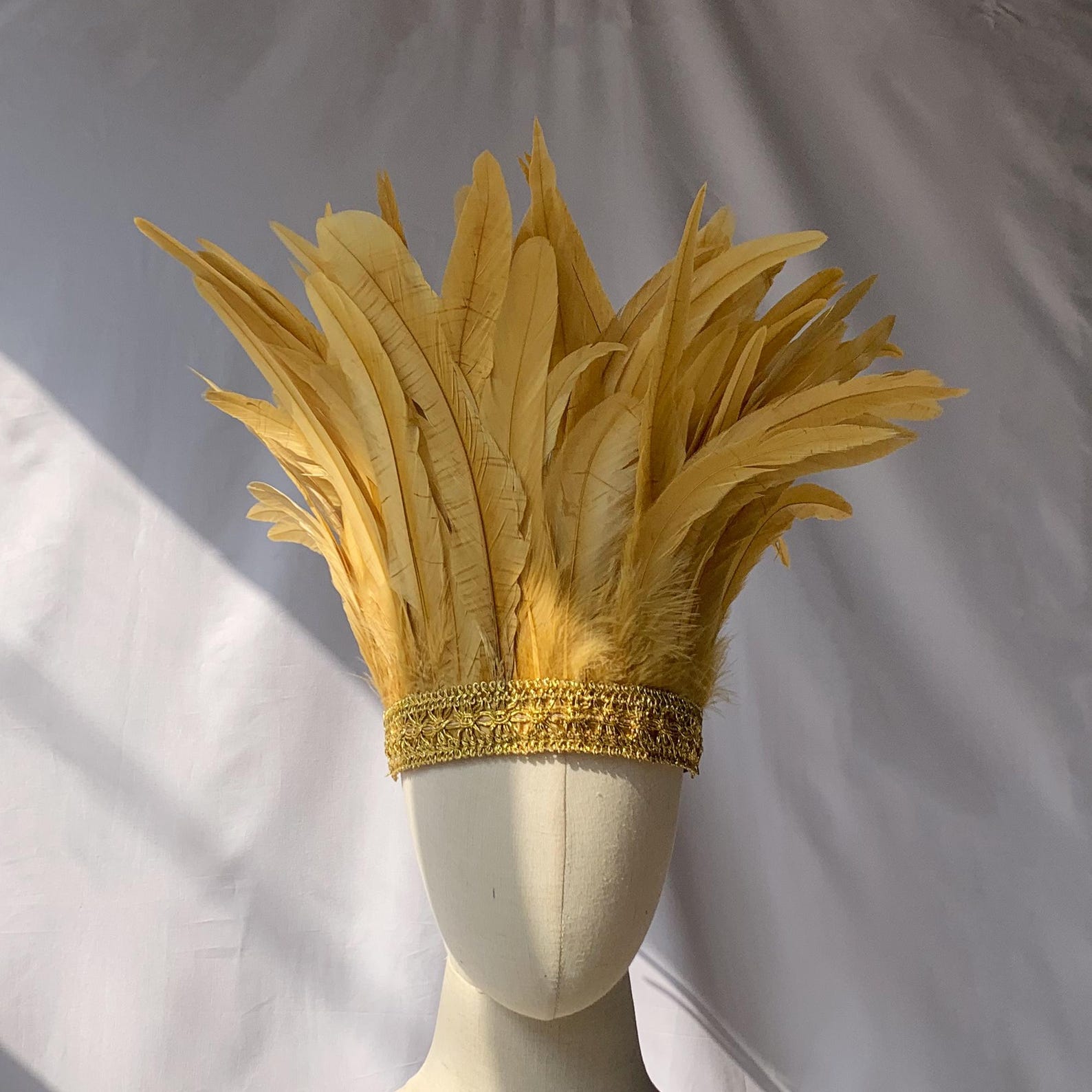 4ply Showgirl Feather Shawl/ Carnival Feather Scarf/ Wrap/gold Yellow ...