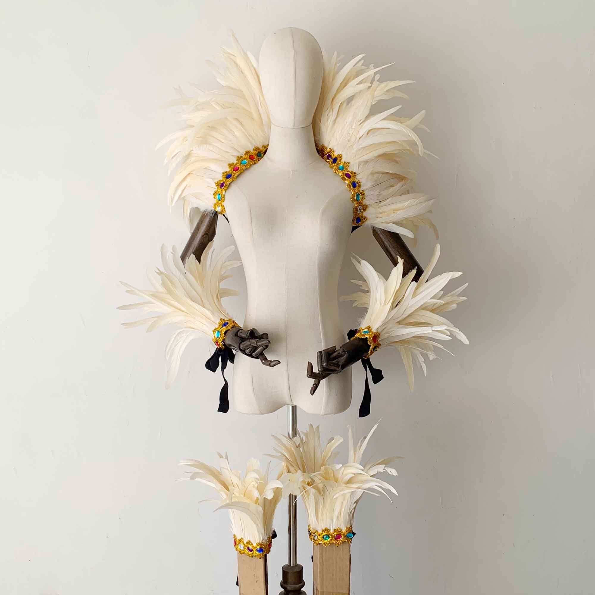 4ply Showgirl White Feather Shawl Carnival Feather Scarf Stage Show ...