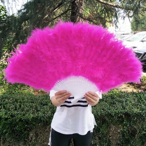80*45cm White Large Marabou Feather Fans for Wedding Bridesmaids - Etsy