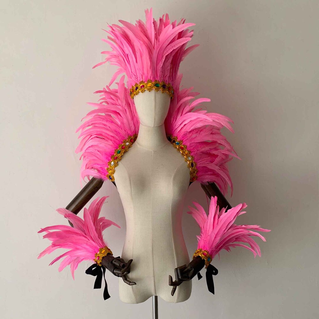 4ply Showgirl Baby Pink Feather Shawl Carnival Feather Scarf Stage Show ...