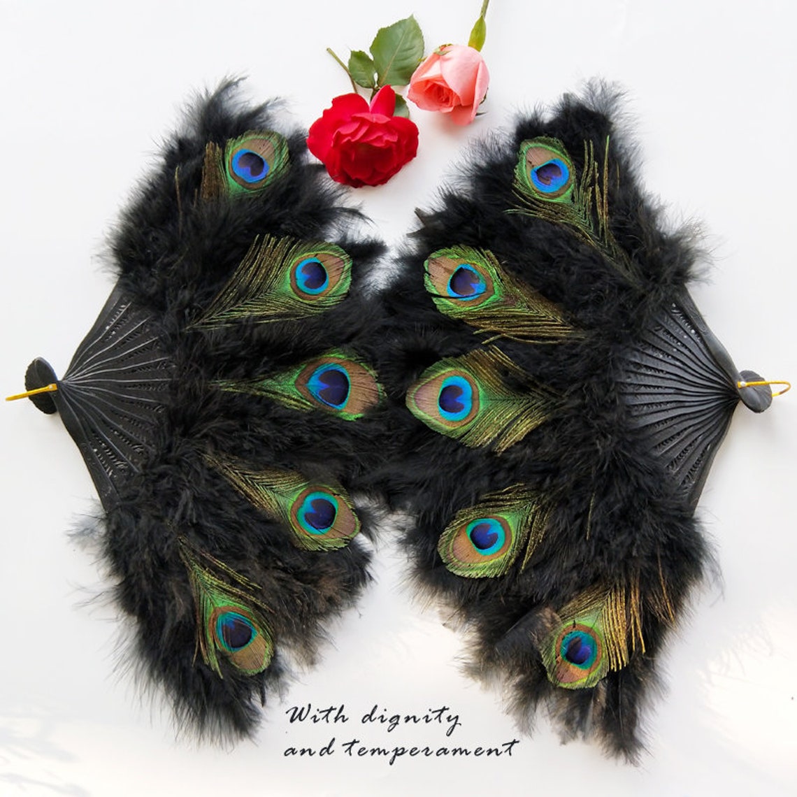 Handmade Bridesmaids Peacock Feather Fan Peacock Wedding | Etsy