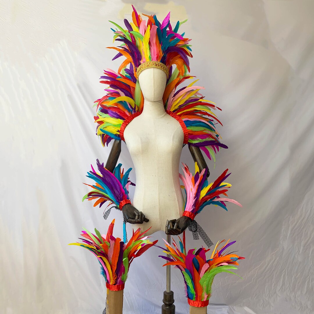 4ply Showgirl Feather Shawl/ Carnival Feather Scarf/ Stage Show Feather ...