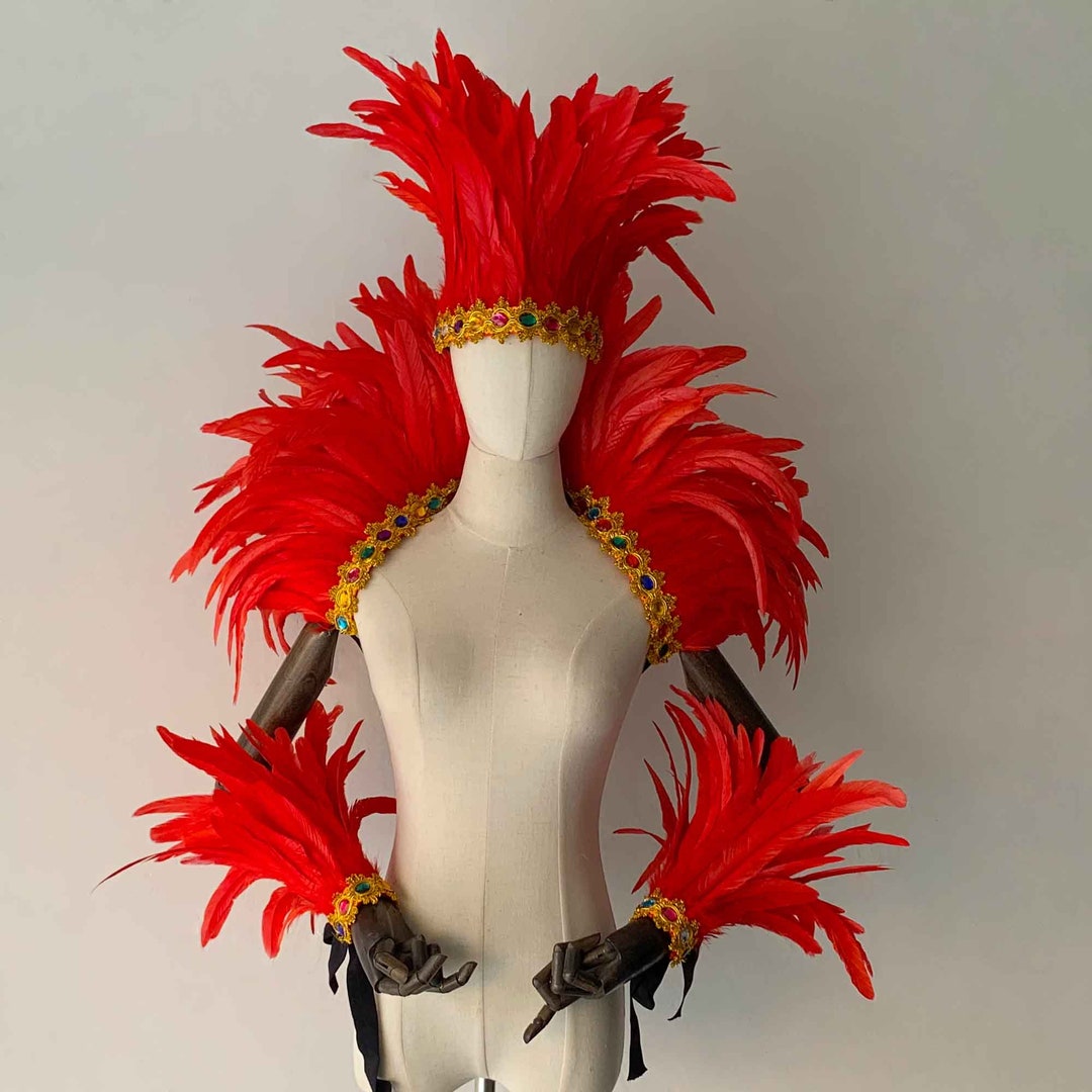 4ply Showgirl Feather Shawl Carnival Feather Scarf Stage Show Feather ...