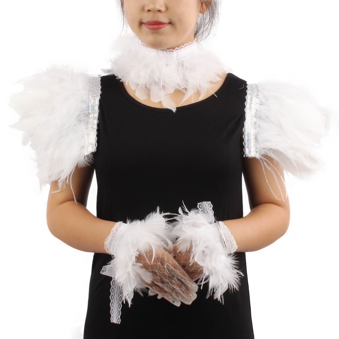 White Feather Collar/gorgeous Carnival Costume/wedding Party Costume ...