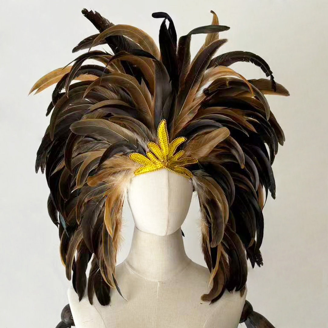 Feather Carnival Headdress/Gatsby Flapper Headband/Samba Party Crystal ...