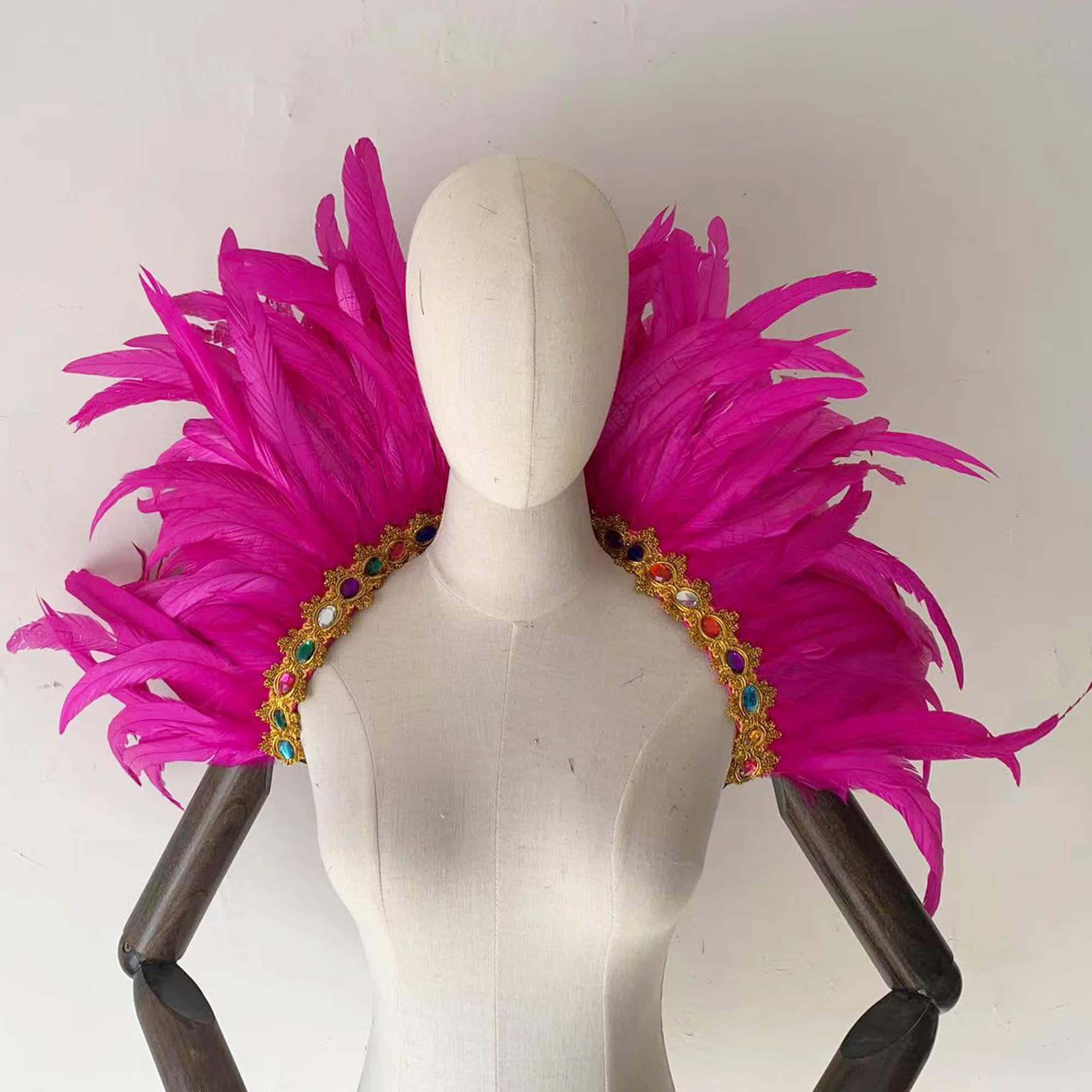 4ply Showgirl Feather Shawl Carnival Feather Scarf Stage Show Feather ...