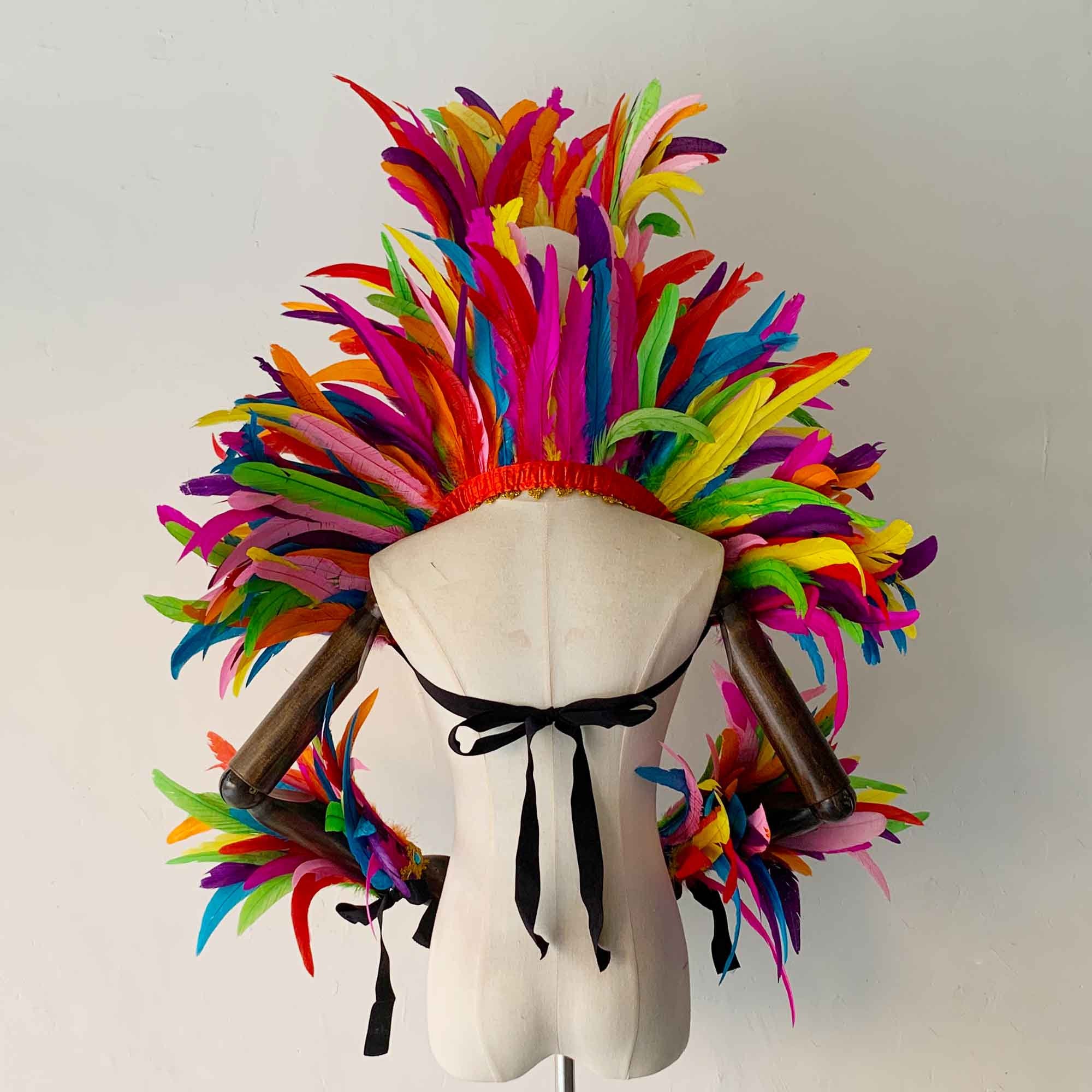 4ply Showgirl Colorful Feather Shawl Carnival Feather Scarf Stage Show ...