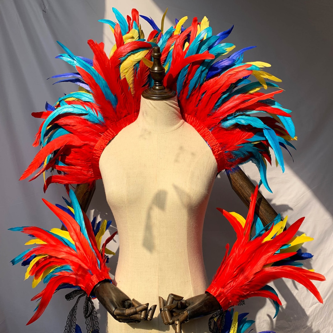 4ply Showgirl Feather Shawl Carnival Feather Scarf Stage Show Feather ...