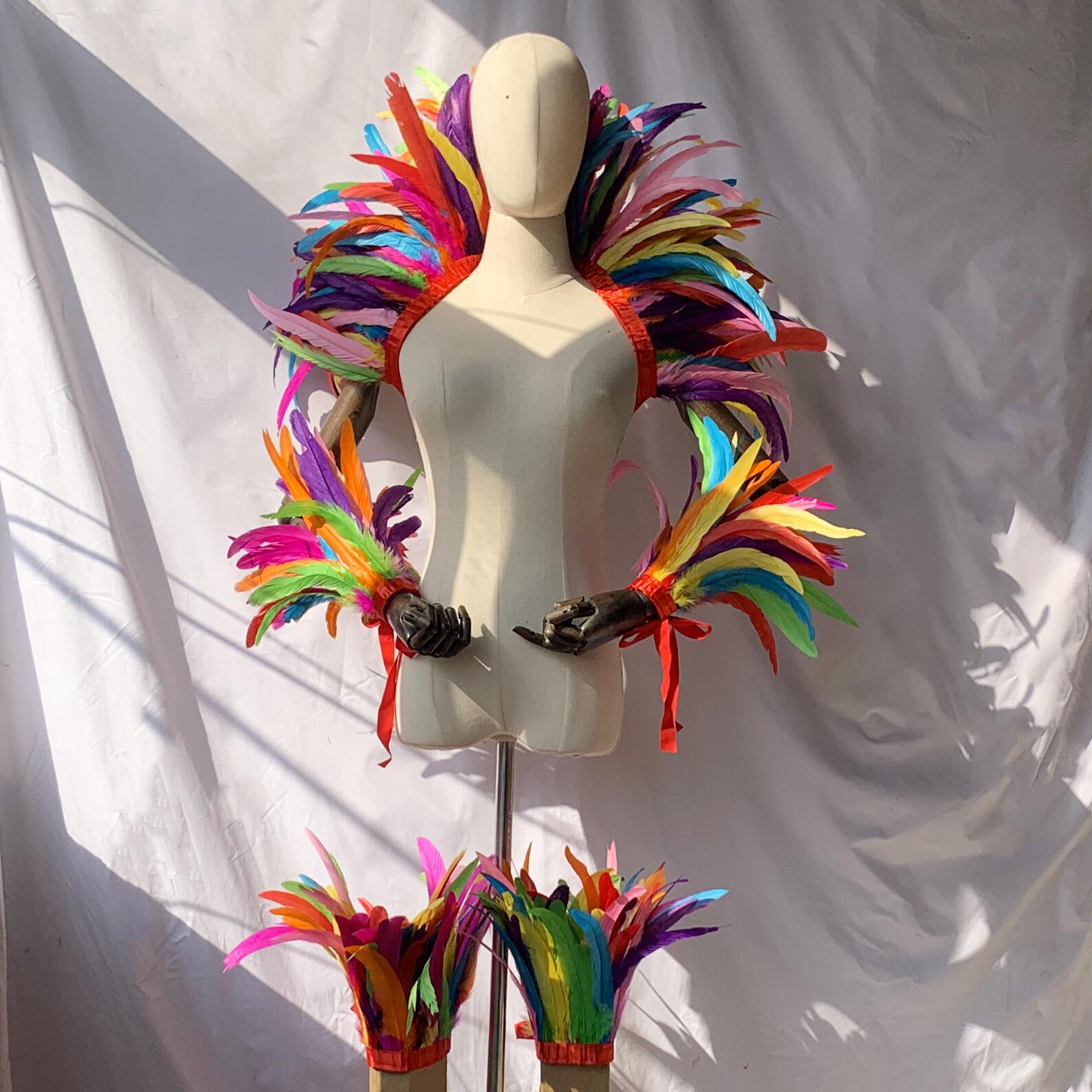 4ply Showgirl Feather Shawl/ Carnival Feather Scarf/ Stage Show Feather ...