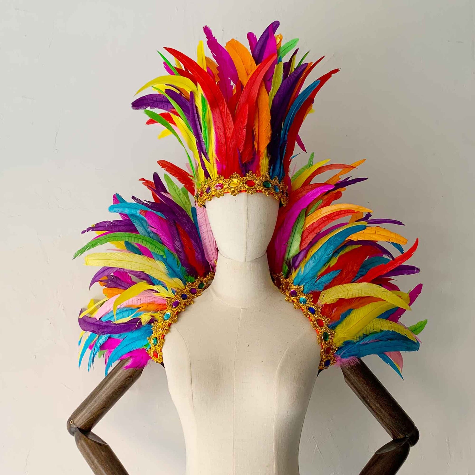 4ply Showgirl Colorful Feather Shawl Carnival Feather Scarf Stage Show ...