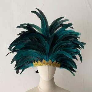 Lake Blue Feather Carnival Headdress/gatsby Flapper Headband/samba ...