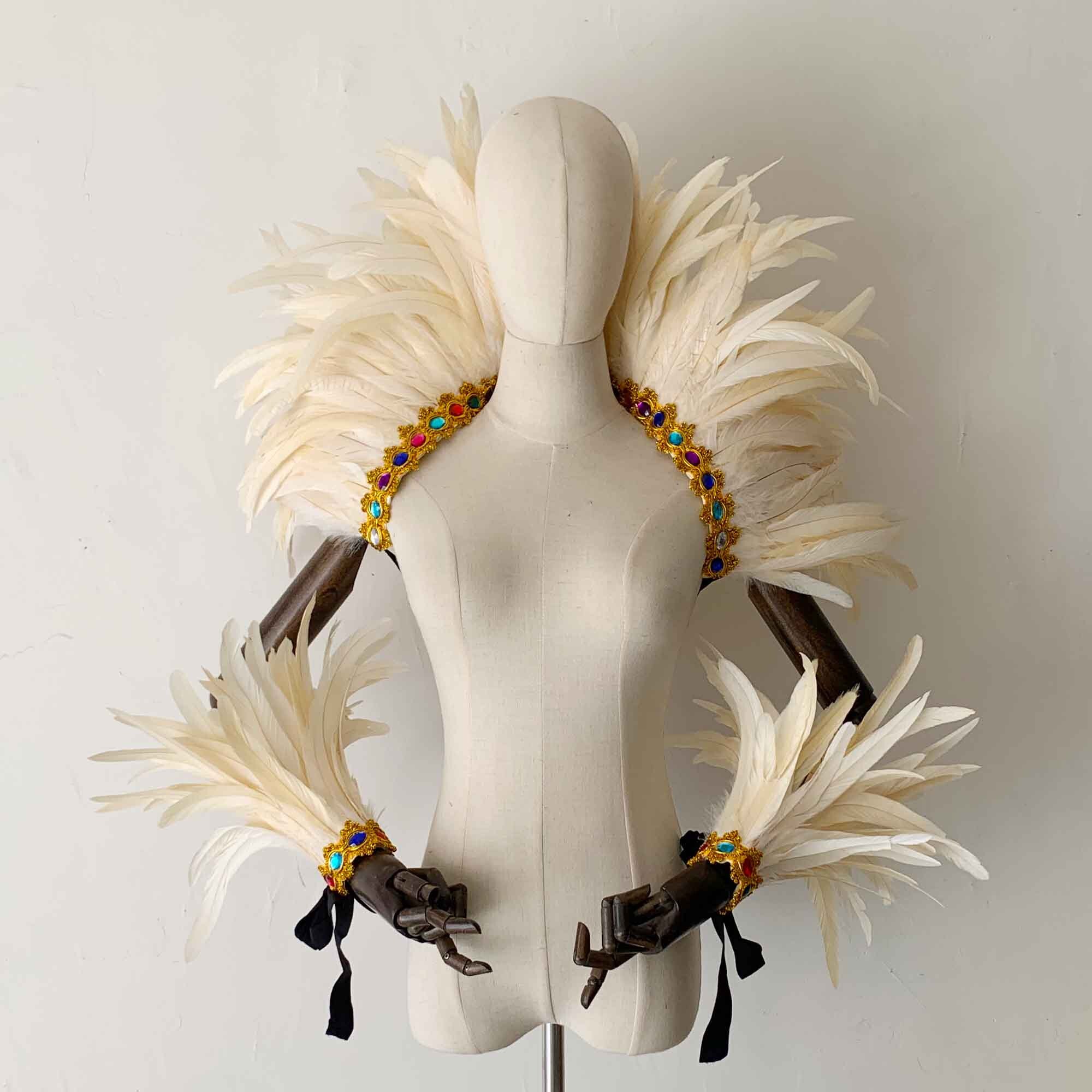 4ply Showgirl White Feather Shawl Carnival Feather Scarf Stage Show ...