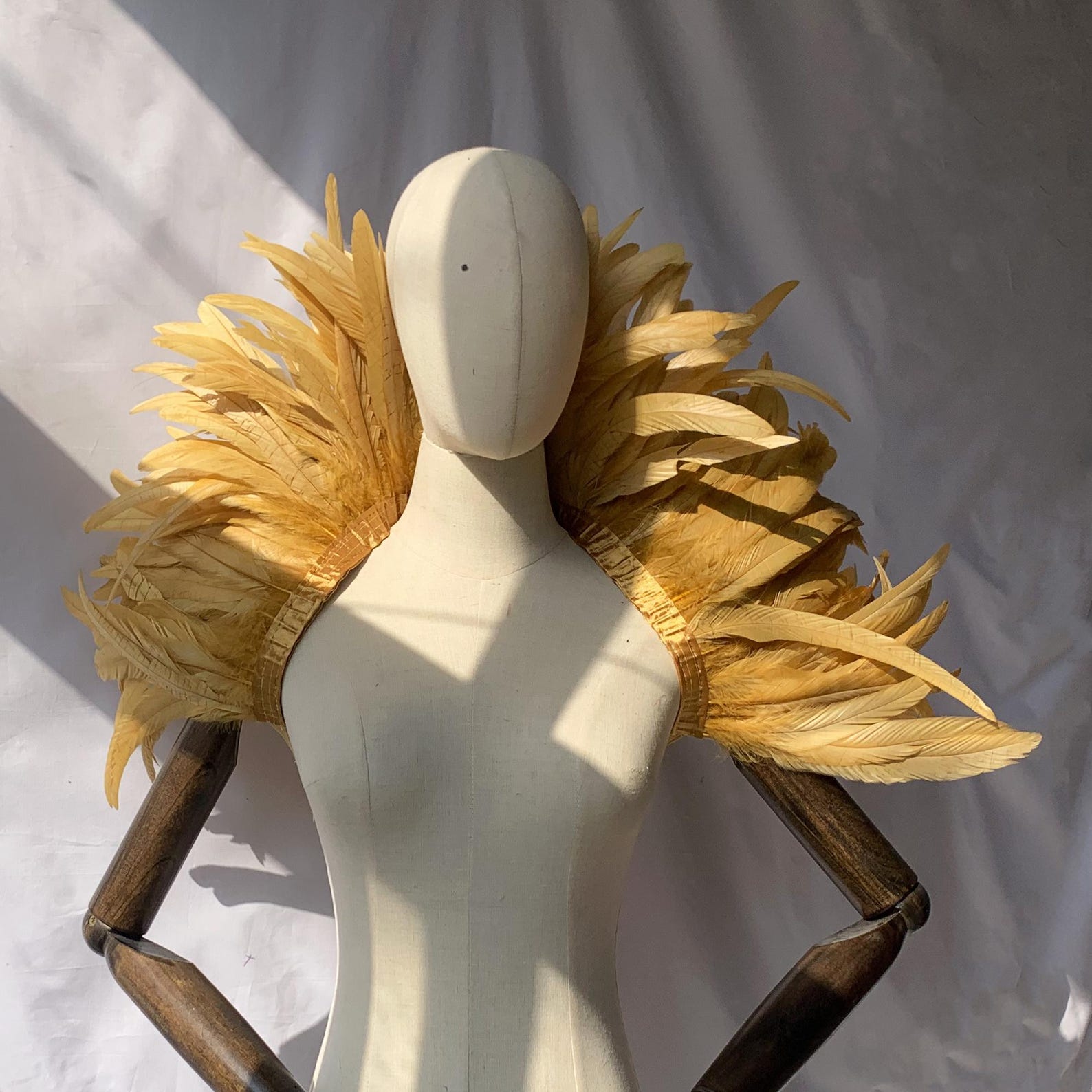 4ply Showgirl Feather Shawl/ Carnival Feather Scarf/ Wrap/gold Yellow ...