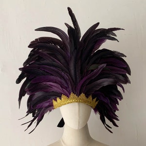 Purple Feather Carnival Headdress/samba Party Crystal Headband ...