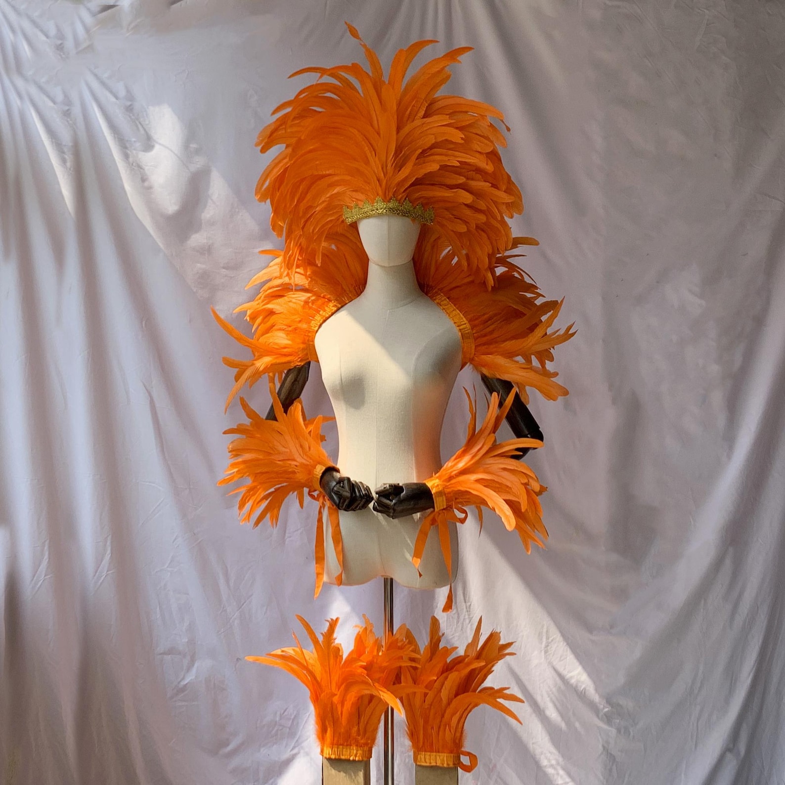 Orange Feather Carnival Headdress/gatsby Flapper Headband/samba Party ...