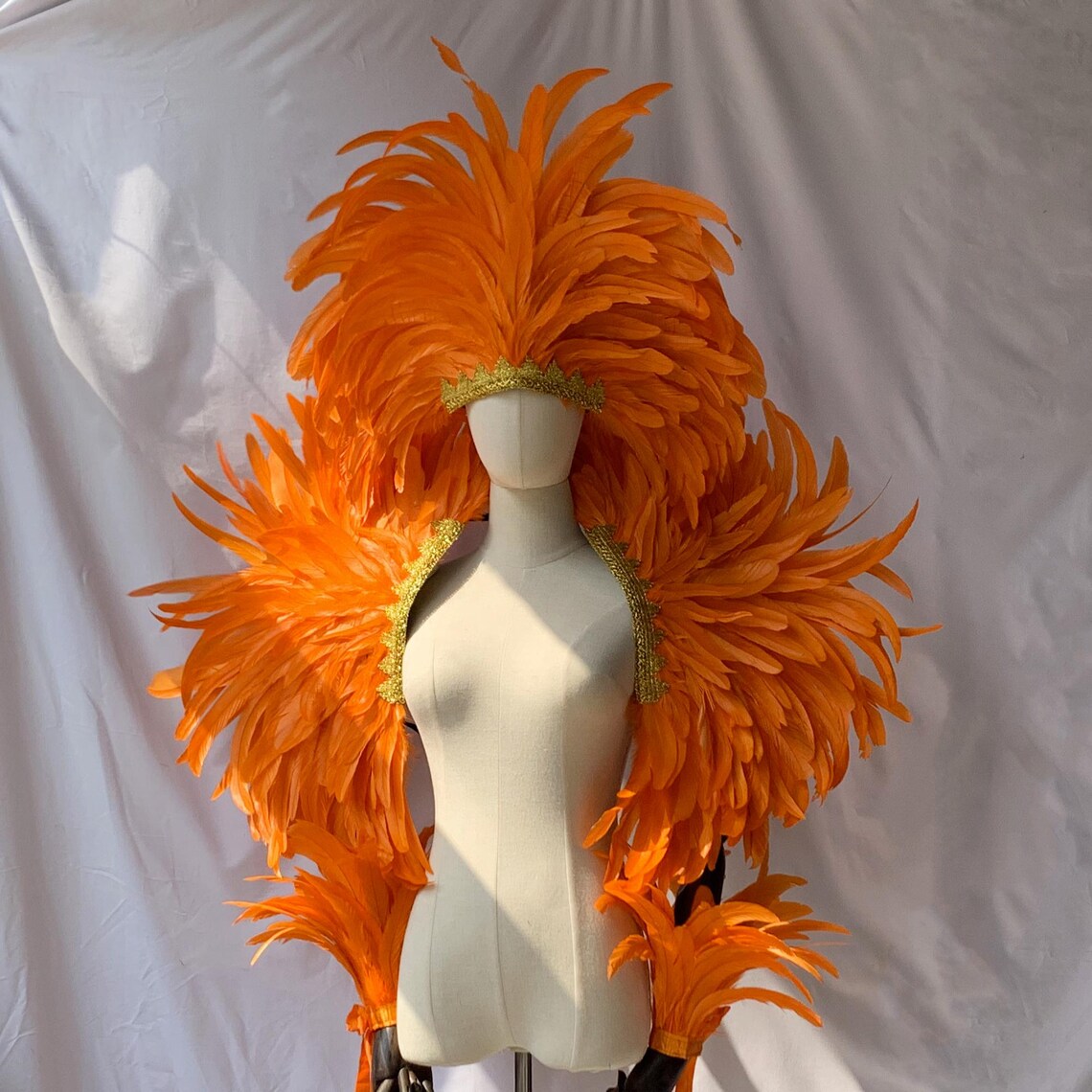 Orange Feather Carnival Headdress/gatsby Flapper Headband/samba Party ...