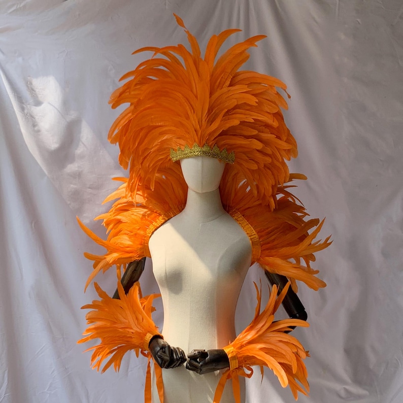 Orange Feather Carnival Headdress/gatsby Flapper Headband/samba Party ...