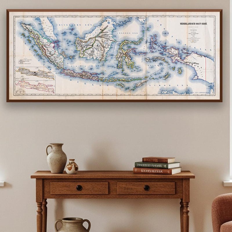 Antique Map Indonesia - Etsy