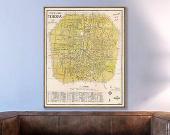 Old Map of Tehran in Farsi - Etsy