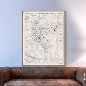 Vintage Soviet Russia Map, USSR Map, Soviet Map Poster, Russia Poster ...