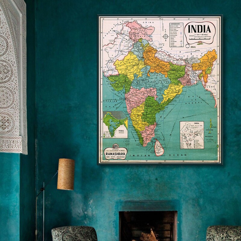 India Map - Etsy