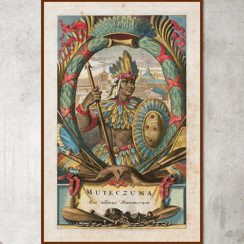 Aztec King Montezuma. the Famous Portrait of Montezuma the - Etsy