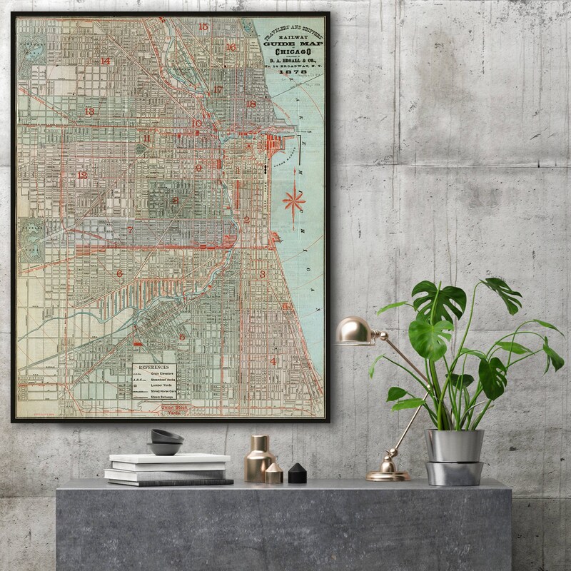 Chicago Map - Etsy