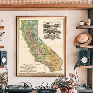California Map Art, California Viticulture Map, California Wall Art ...