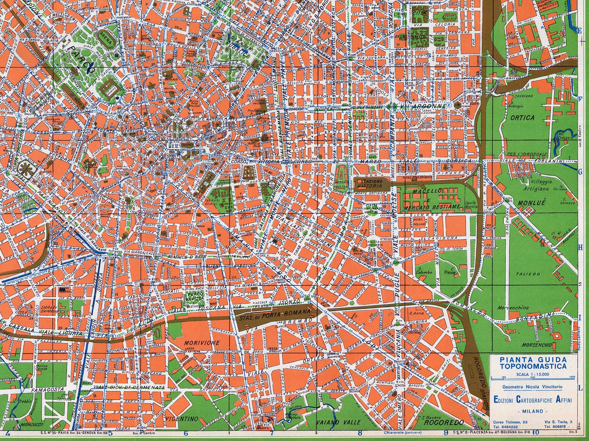 Vintage Milan Map Milan Italy Wall Map Print Italy Maps - Etsy UK