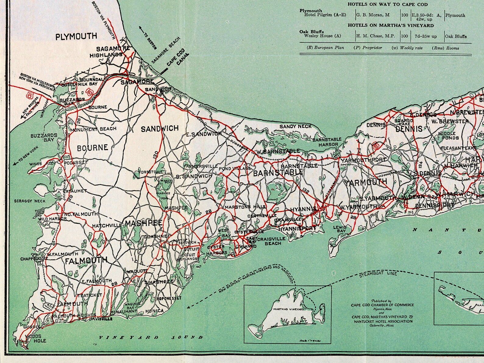 Vintage Road Map of Cape Cod Massachusetts Cape Cod Map Cape | Etsy