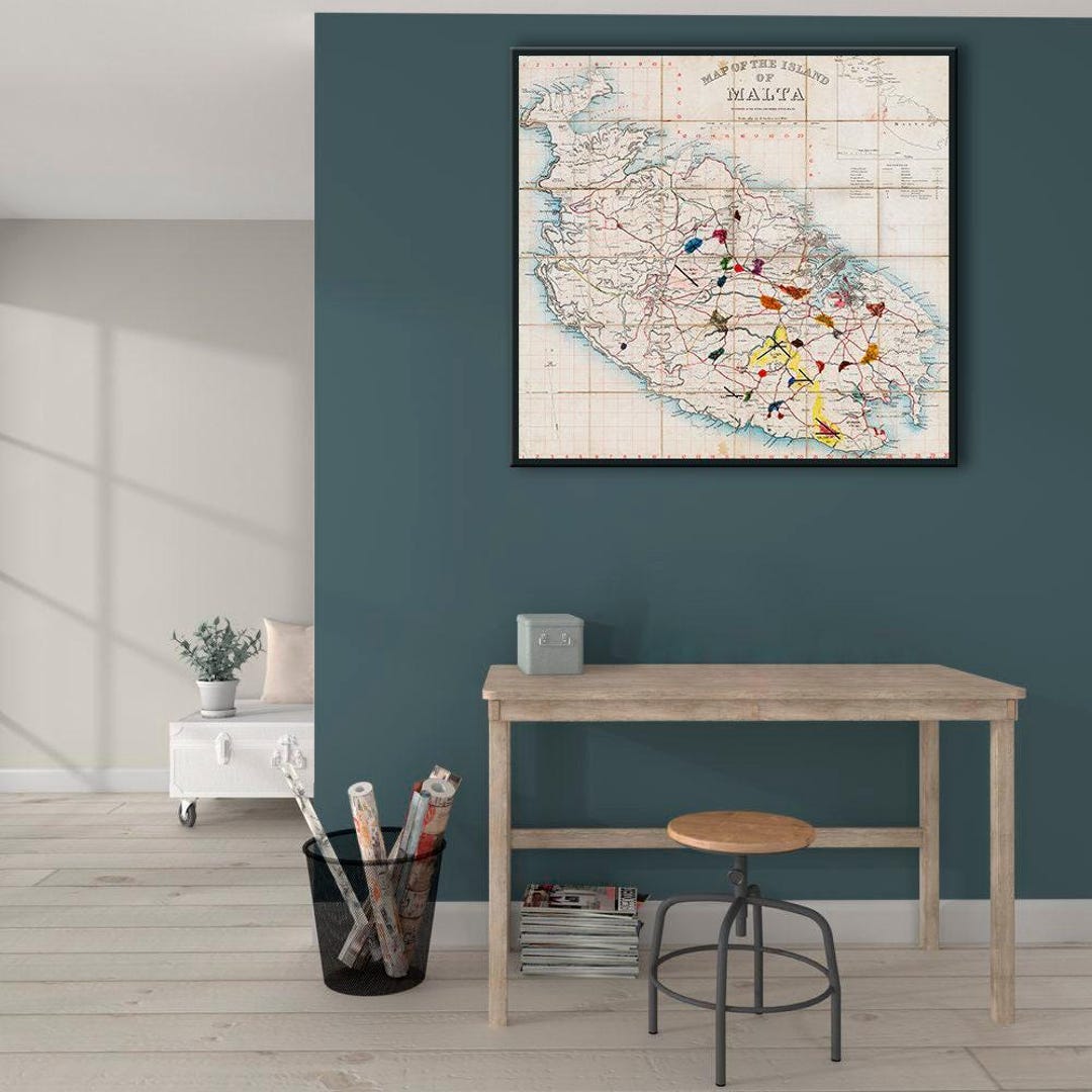 Antique Malta Map Print - Maltese Islands Nautical Wall Art - Etsy UK