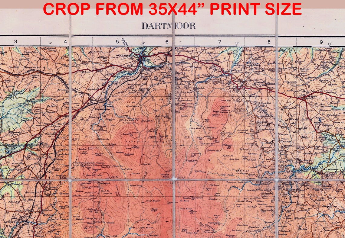 Vintage Dartmoor Tourist Map Dartmoor Print 35x44 - Etsy