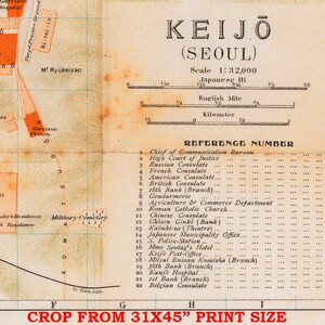 Vintage Map of Seoul, Old Seoul Print, Korean Gifts, Korea Decor Map ...