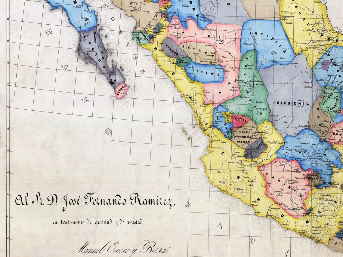 Mapa etnográfico de México tribus de México mapa etnológico - Etsy México