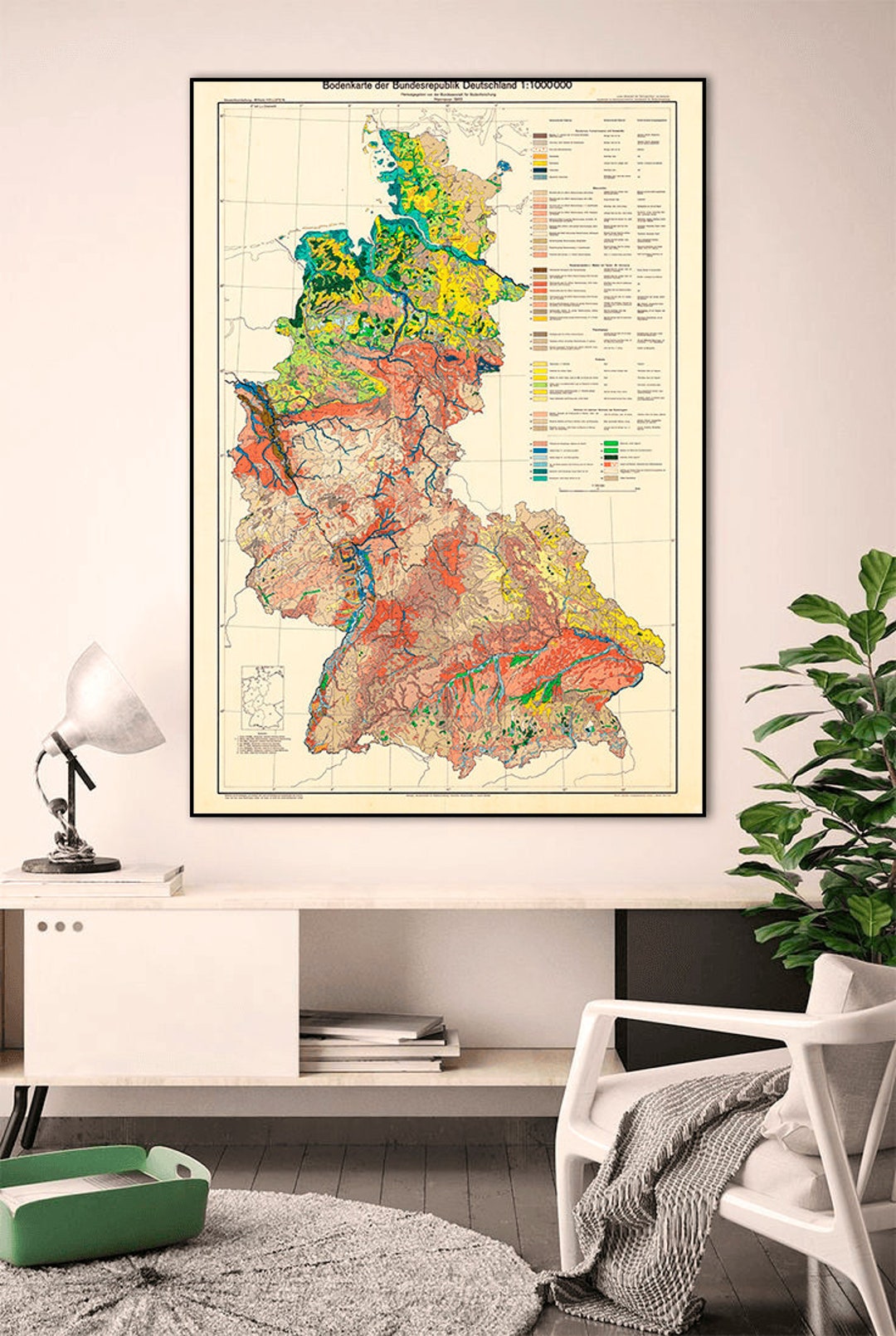 Vintage Germany Soil Map Print: 1963 Geological Wall Art - Etsy