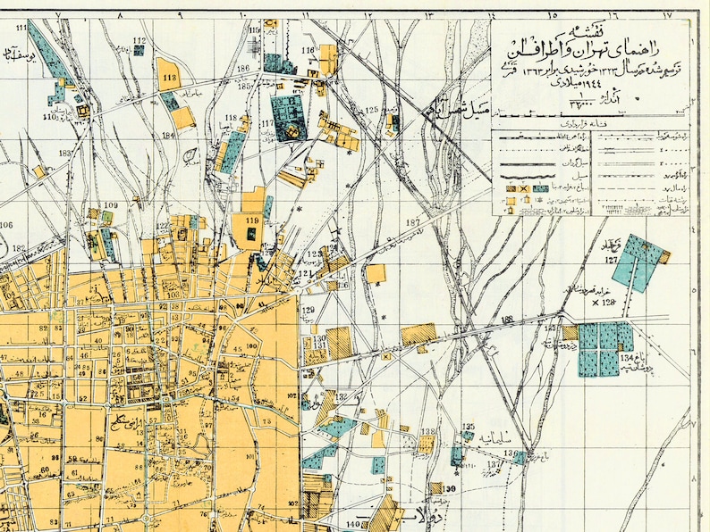 Tehran Map Vintage Tehran Poster Map Tehran Wall Map Travel - Etsy