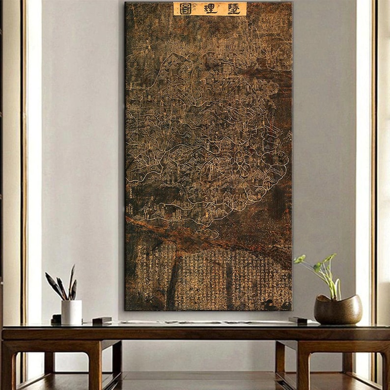 Dili Tu Map of China: Historic 1190 Song Dynasty Wall Art - Etsy UK