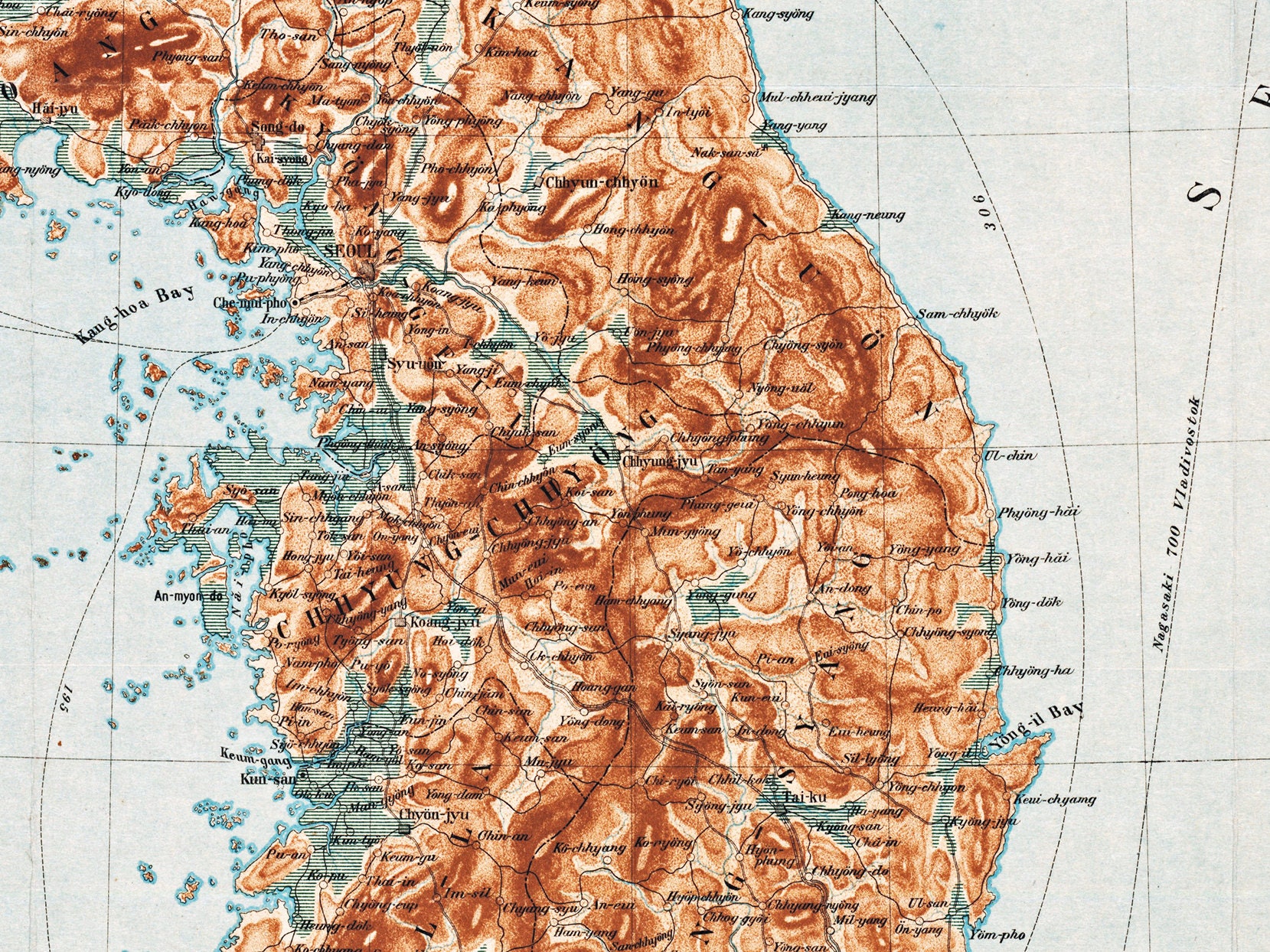 Vintage Map of Korea Korean Peninsula Old Korea Map Korean - Etsy UK